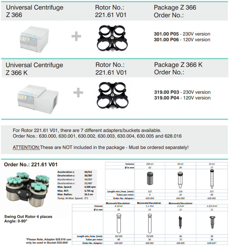 Universal Centrifuge