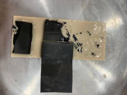 Acrylic UV heat-cured baked adhesive ink removal