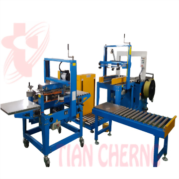 Fully Auto Carton Sealer + Cross Strapping System