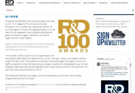 JINTEX METABCOLOR IS NOMINATED FOR THE RD 100 AWARDS!