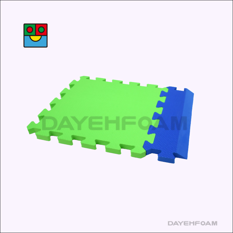 Side Edge Ramp, 15mm(9/16")Thick, EVA Foam Edge Ramp : Blue - Set of 4 pcs