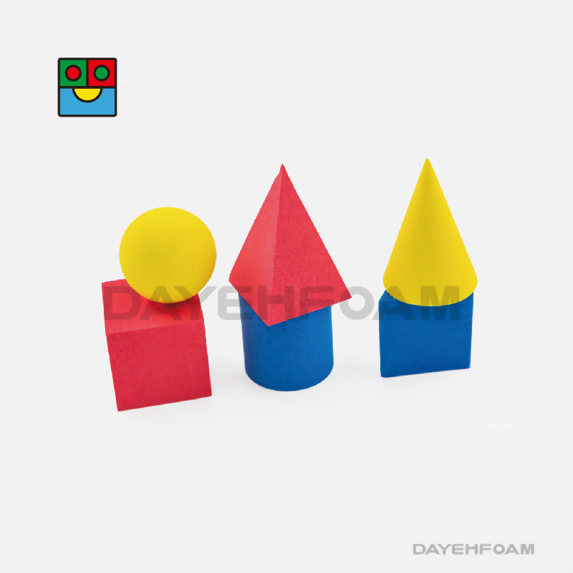 Colorful EVA Foam Shapes: 7-Piece Geometric Solids Set | OEM Supplier