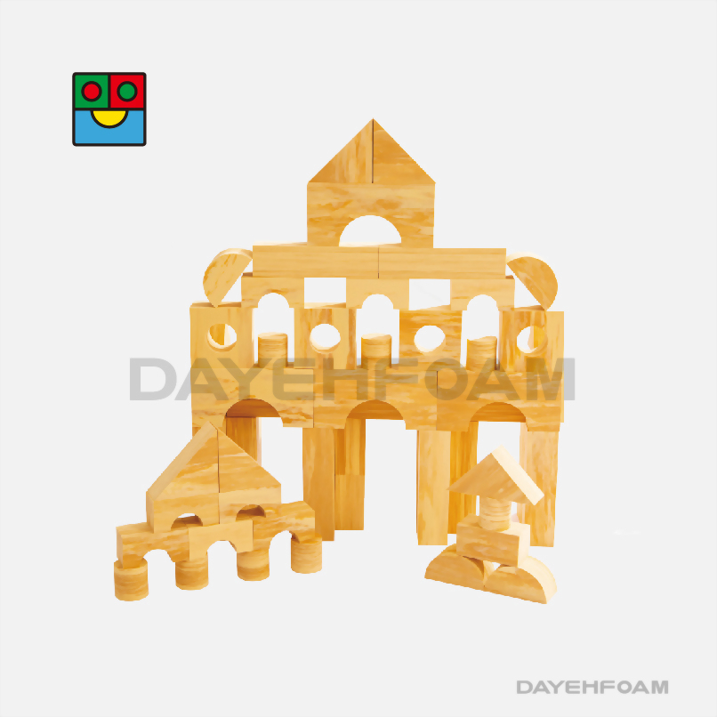 Creative Wood-like EVA Foam Building Block - 68 pcs