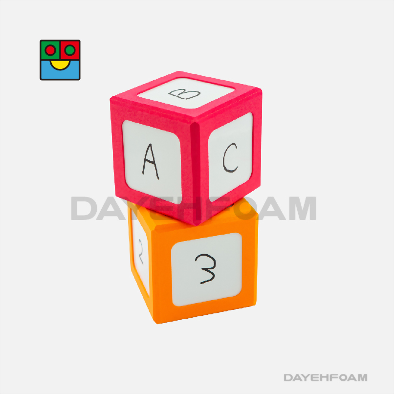 Giant Foam Cube Dry Erase Block 12cm (4-3/4 inch) Whiteboard : Orange ...