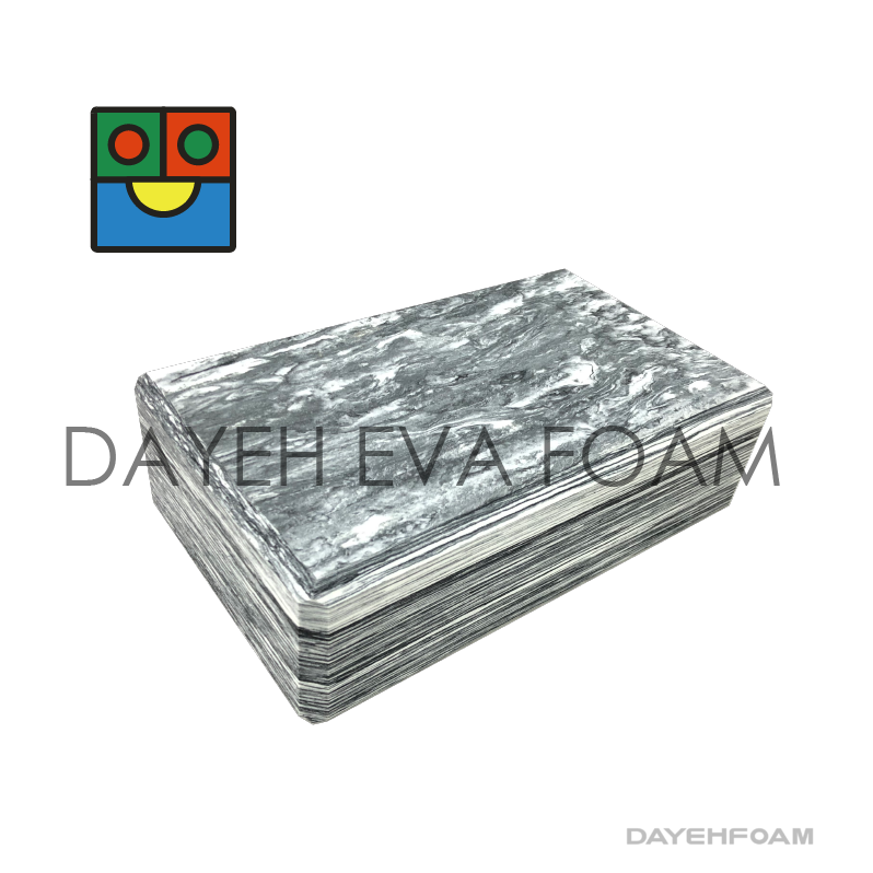 Yoga Block, Marble Cloud, High Density EVA Foam - 3x6x9"