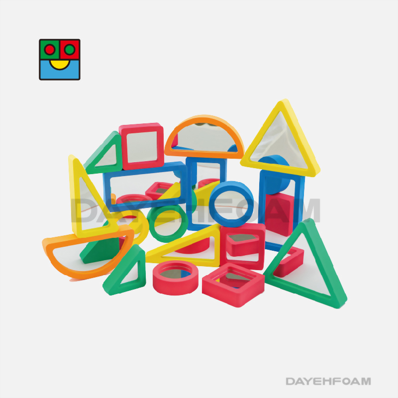 Soft Creative Colorful Foam Mirror Blocks : 5 Color - Set of 18 pcs