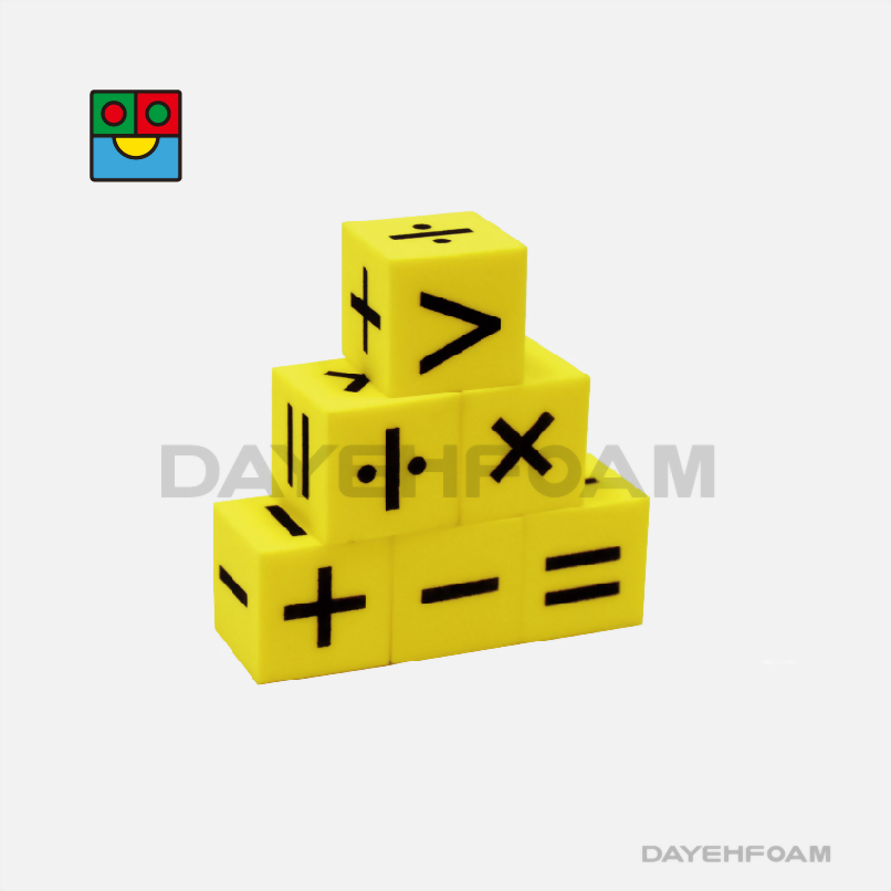 EVA Foam Operation Dice 20mm (13/16 inch) Yellow - Set of 6 pcs