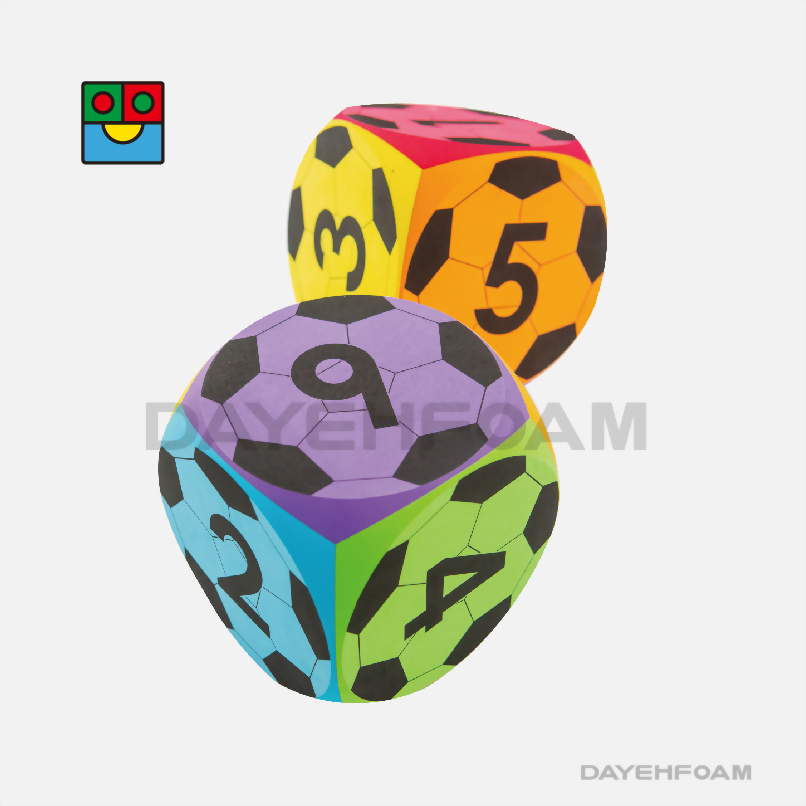 EVA Foam Football style Number Cube Dice 20cm (7-7/8 inch) 6 color ...