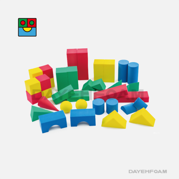 Vibrant EVA Foam Shapes: 36-Piece Geometric Solids Set