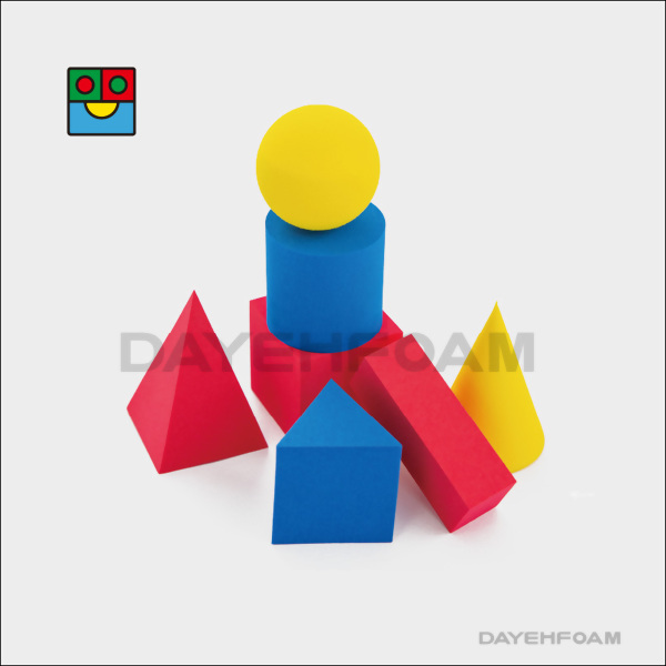 Colorful EVA Foam Shapes: 7-Piece Geometric Solids Set