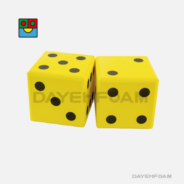 EVA Foam 20cm Yellow Foam Dice - Soft, Durable, and Fun for All Ages