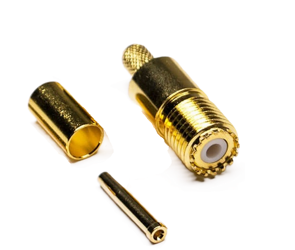 MINI UHF Connector Jack, RF Connector Crimp Cable Plug for RG58