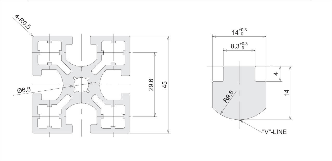 DF 4545 45X45 - 大榮金屬: 鋁擠型廠商