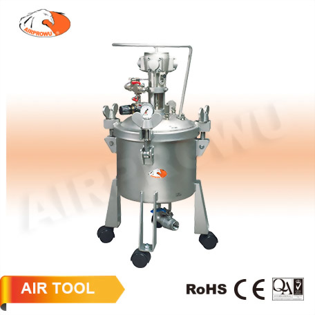 10 Liter Stainless Steel Pressure Pots, Air Agitator, Bottom Outlet