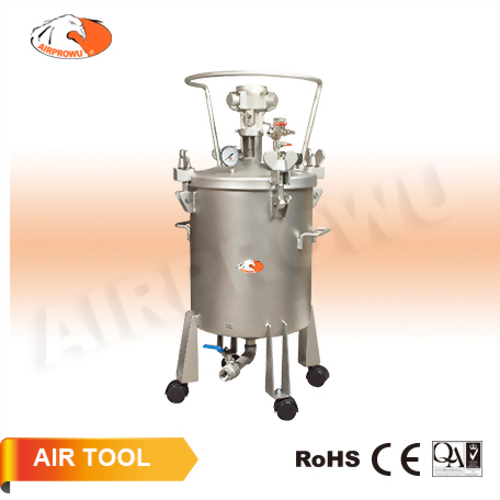 20 Liter Stainless Steel Pressure Pots, Air Agitator, Bottom Outlet