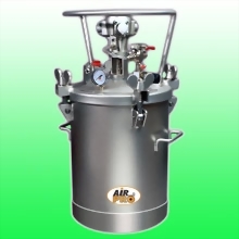 20 Liter Stainless Steel Pressure Pots, Top Fluid Outlet w/ Air Agitator