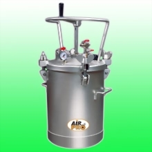 20 Liter Stainless Steel Pressure Pots, Top Fluid Outlet w/ Manual Agitator