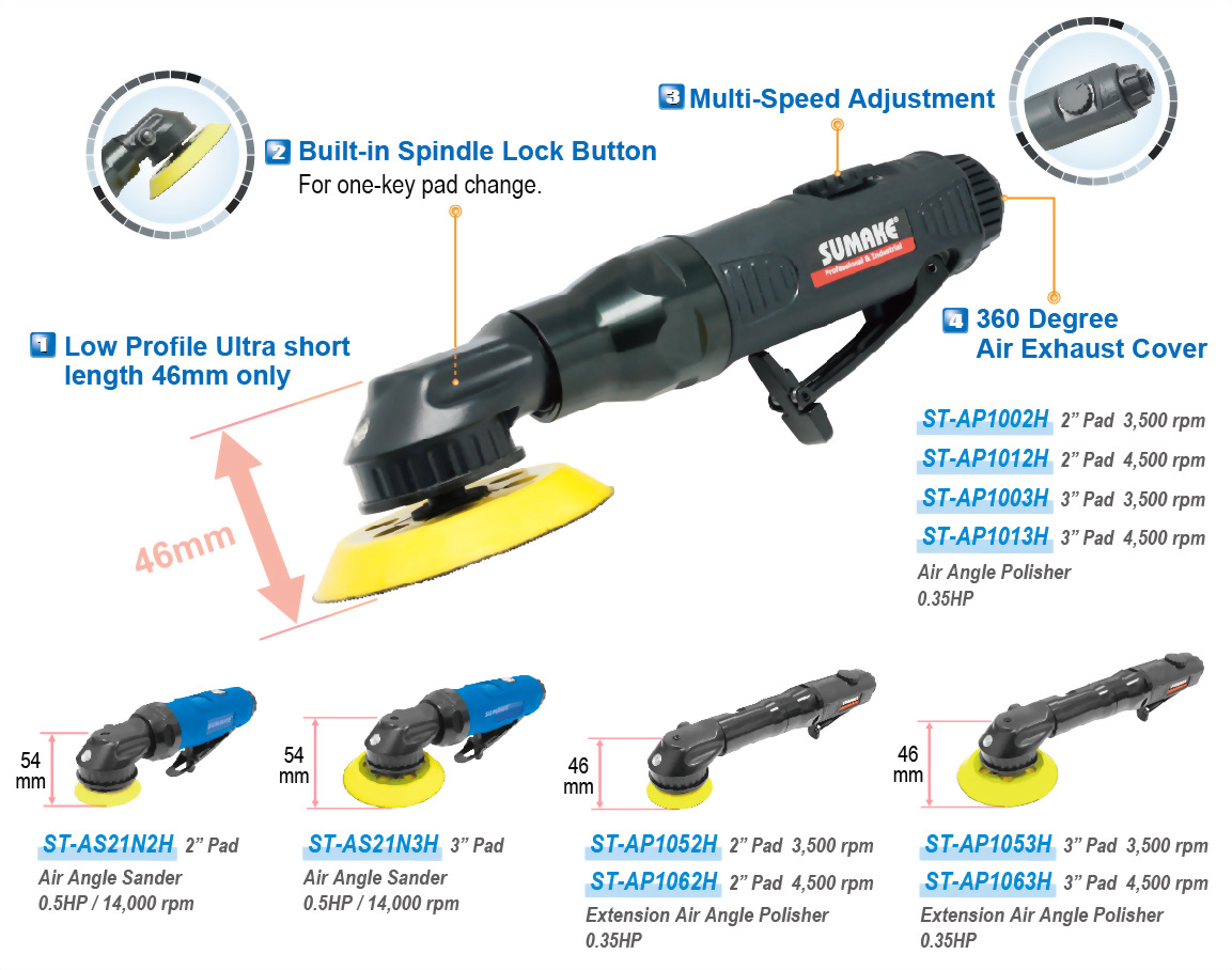 Low Profile Air Angle Sander / Polisher Series