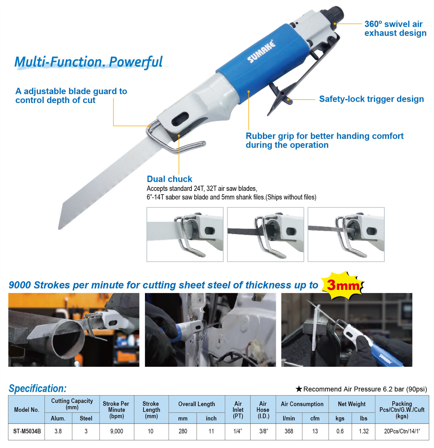 Air Body Saw- 9,000 bpm.