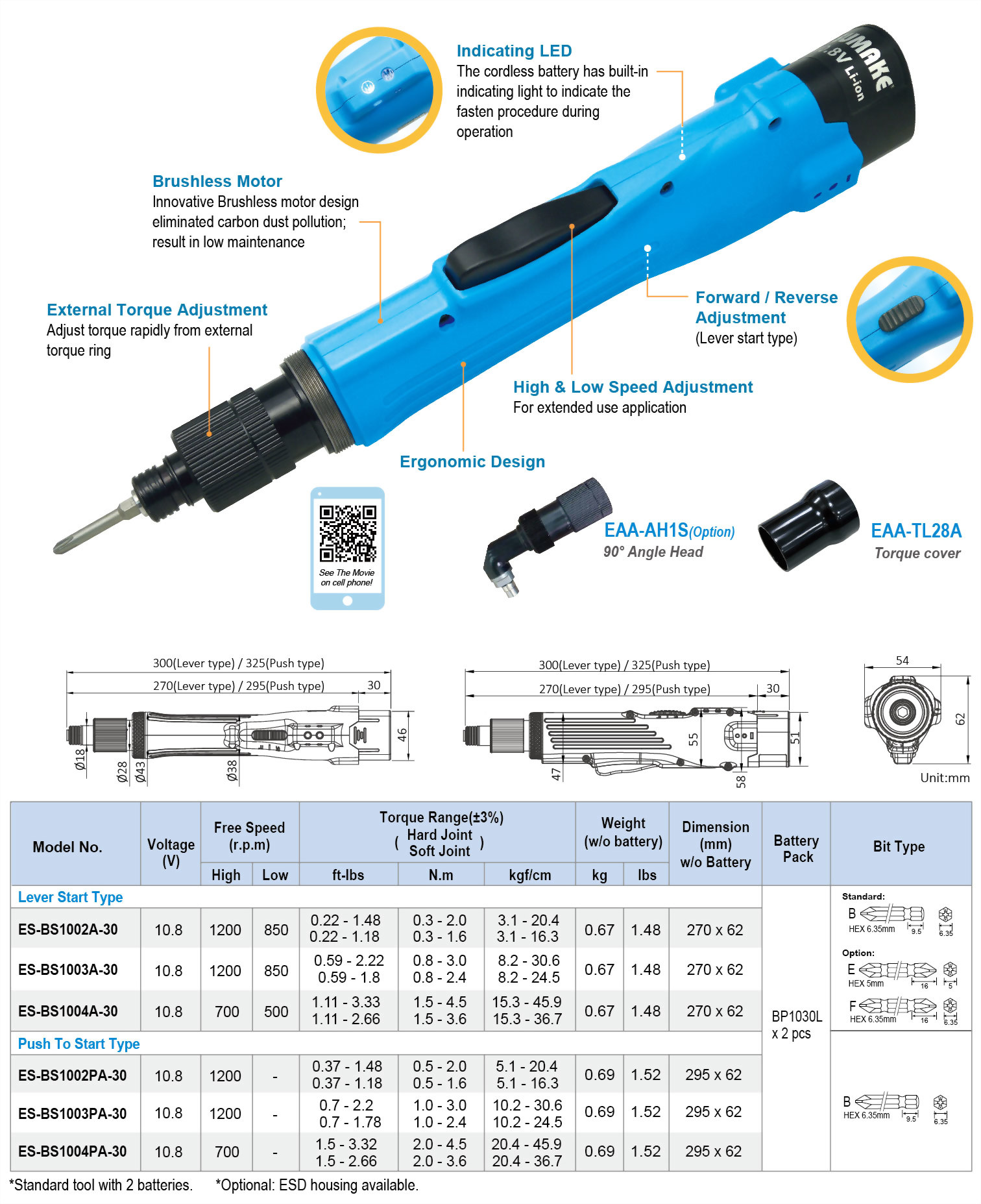 Brushless Full Auto Shut-off Cordless Electric Screwdriver