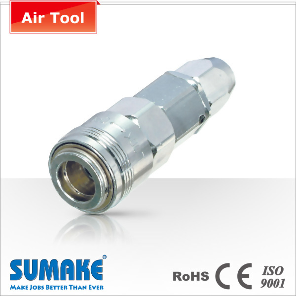 Coupler-6.5x10 mm Hose I.D., One Touch, Lockable, Swivel, Nitto Type, Steel