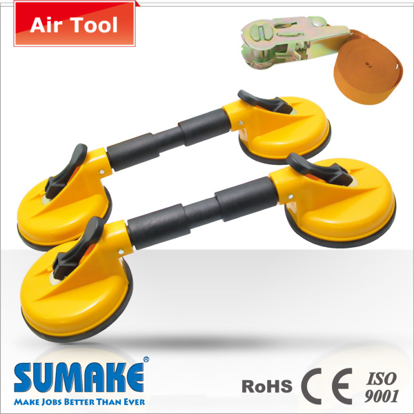 2PC DOUBLE SUCTION CUPS SET WITH RATCHET TIE DOWN