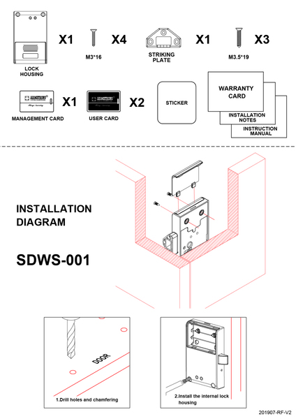 Smart digital cabinet lock instruction