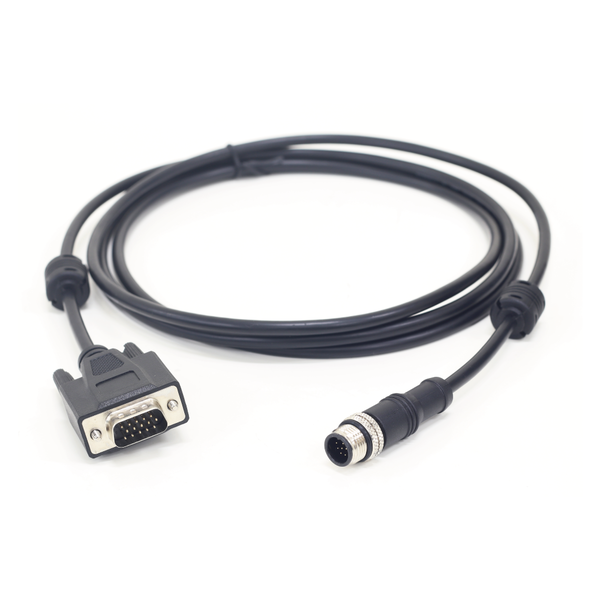 AKT-VGA2M12-M, M12 Connector to DB15 Male Cable, 2m
