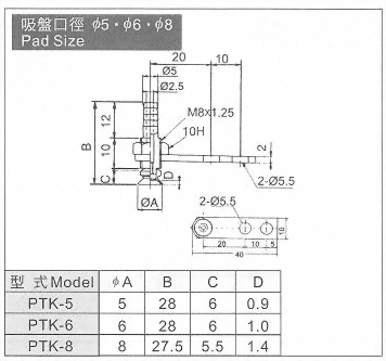 PTK-5,6,8真空系列-PTK系列(吸盤)