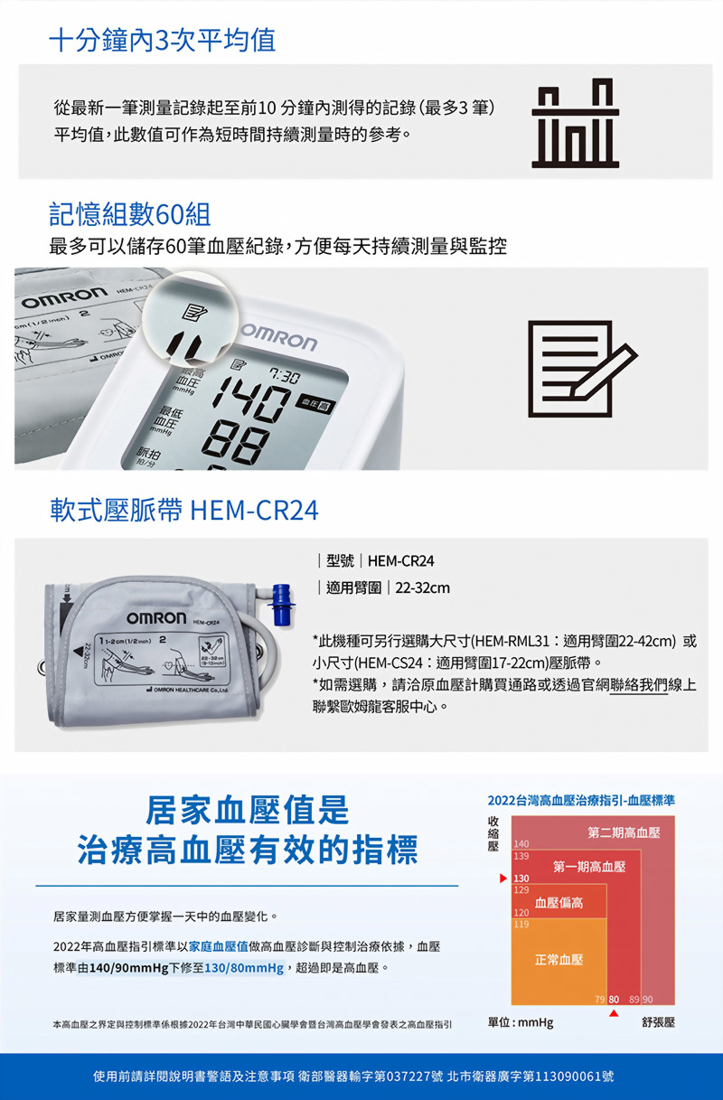 OMRON 歐姆龍 電子血壓計 HCR-7104(日本製)