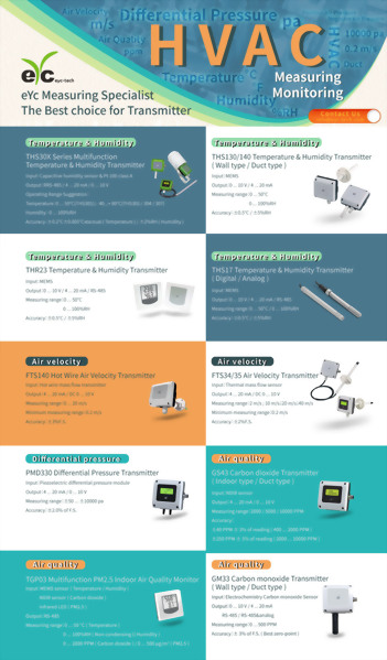 HVAC監控量測 eyc-tech傳感器您的最佳選擇