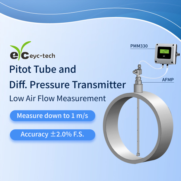 Pitot Tube and Diff. Pressure Transmitter Low Air Flow Measurement Applications