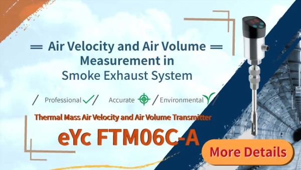 Smoke exhaust system air volume measurement-eyc-tech FTM06C-A Thermal Mass Air Velocity and Air ...