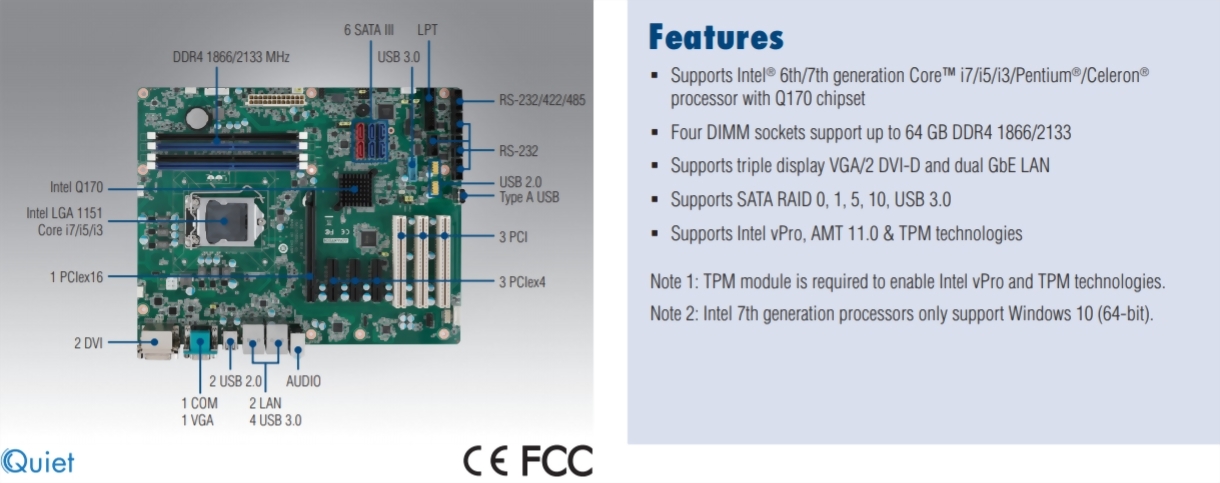 ATX Motherboard with Intel® 6th/7th generation Core™ i7/i5/i3/Pentium ...