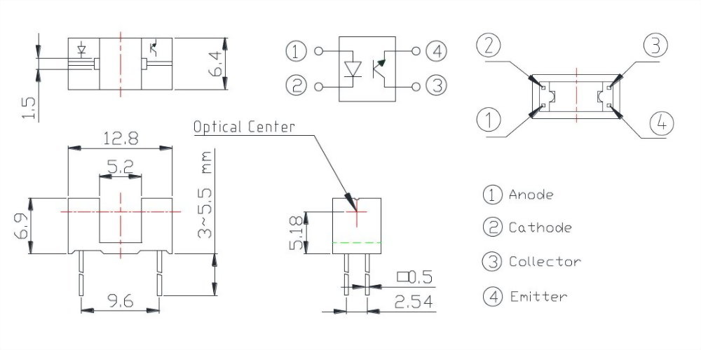 5.2mm Transmissive Optical Slot Sensor | OncQue Corporation
