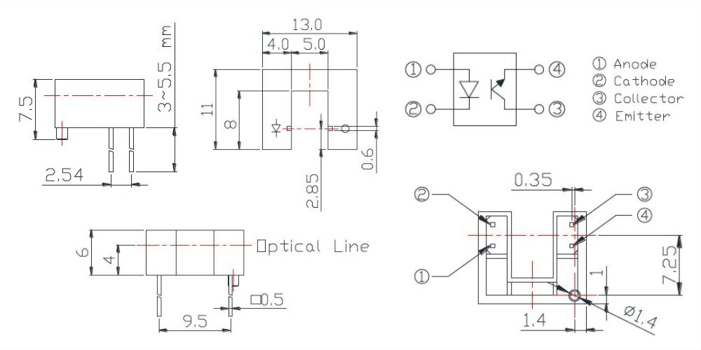 5.0mm Transmissive Slotted Optical Sensor Switch - OncQue