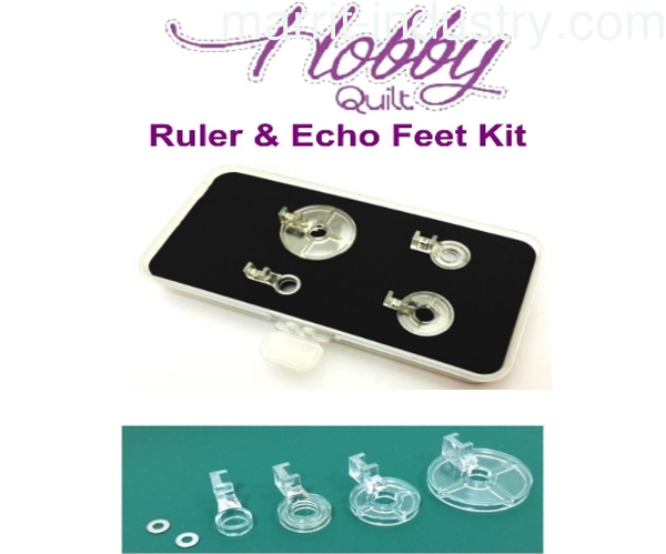 PF-ECHO CLEAR PLASTIC RULER FOOT & ECHO FEET PACKAGE LOE AHANK 4 FEET SET