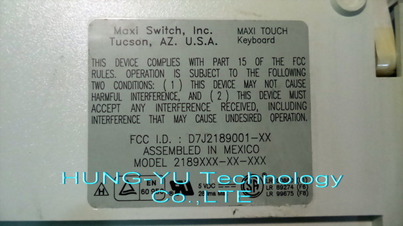 MAXI SWITCH 2189XXX-XX-XXX KEYBOARD