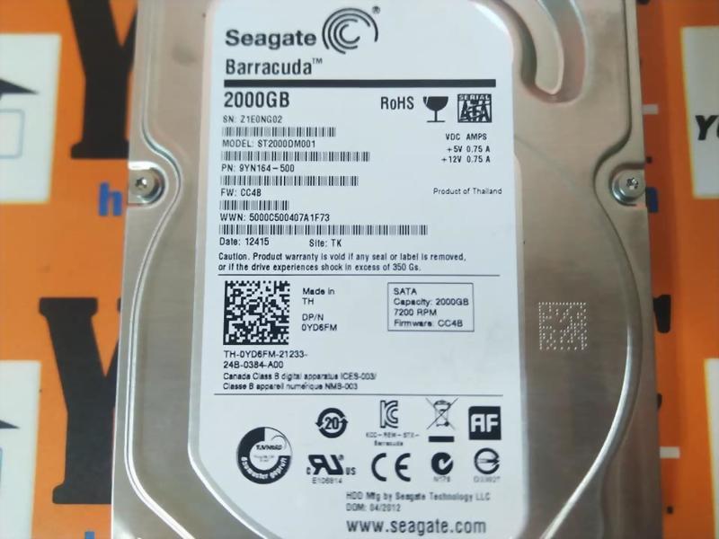 SEAGATE ST2000DM001 9YN164-500 2TB 3.5"HARD DRIVE