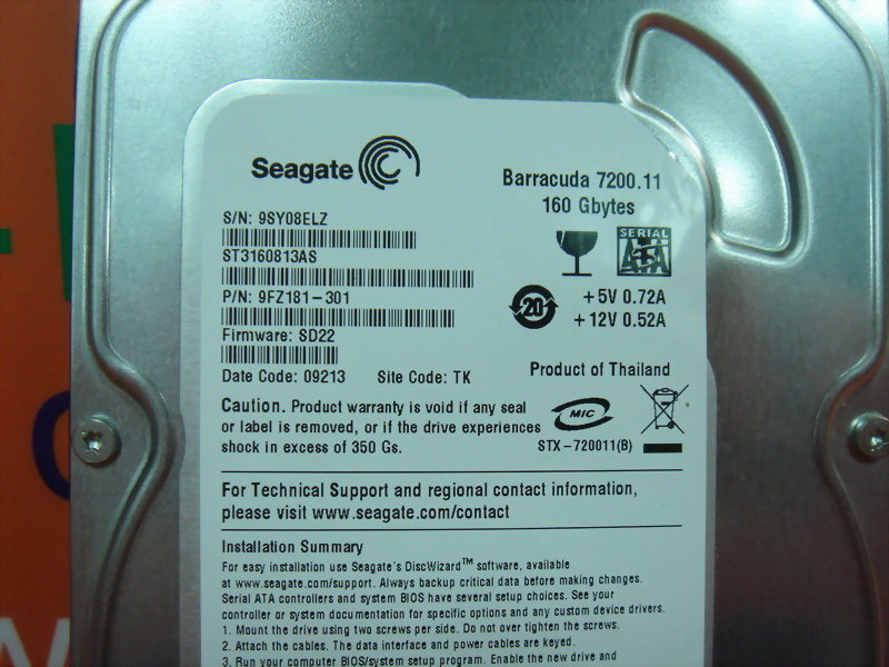 SEAGATE ST3160813AS 160GB SATA