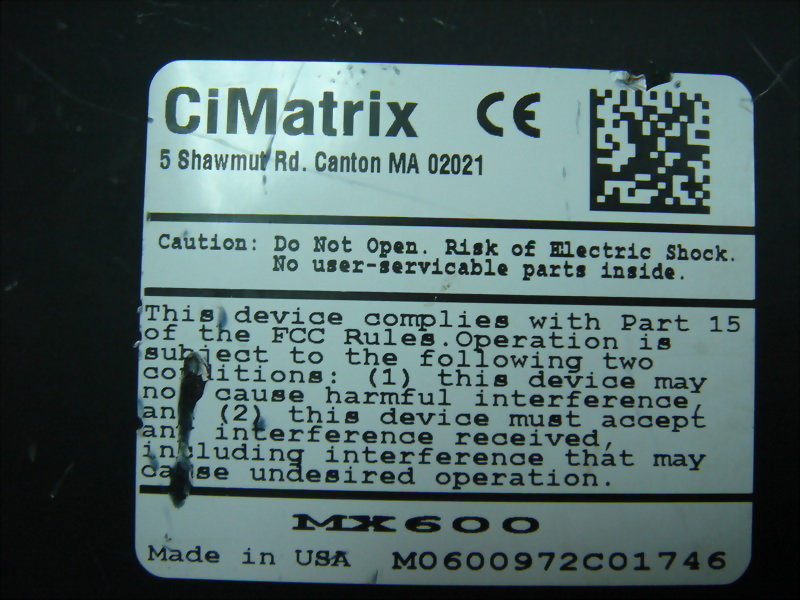 CIMATRIX MX600