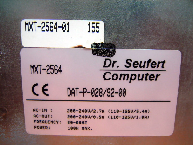 DR. SEUFERT COMPUTER MX TERMINAL MXT-2564 MXT-2564-01 DAT-P-028 92-00