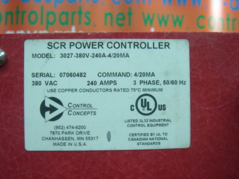 SCR POWER CONTROLLER 3027-380V-240A-4/20MA