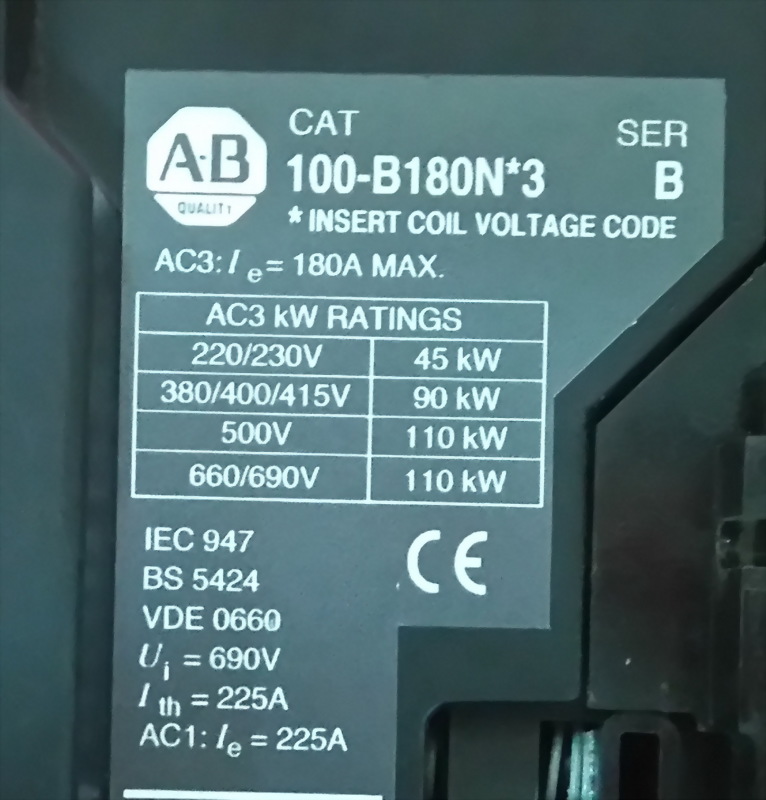 AB CONTACTOR 100-B180*3