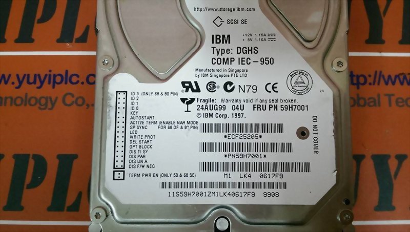IBM DGHS-IEC-950 4.5GB SCSI SE 68PIN 3.5IN HARD DRIVER