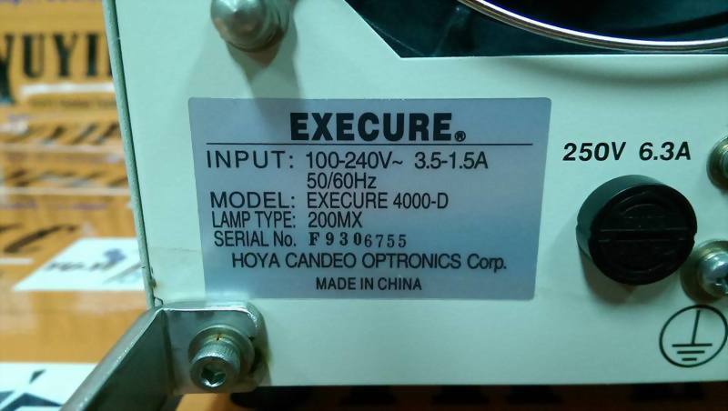 HOYA EXECURE 4000-D UV CURING LIGHT SOURCE