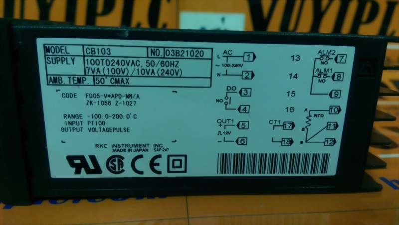 RKC CB103 TEMPERATURE CONTROLLERS