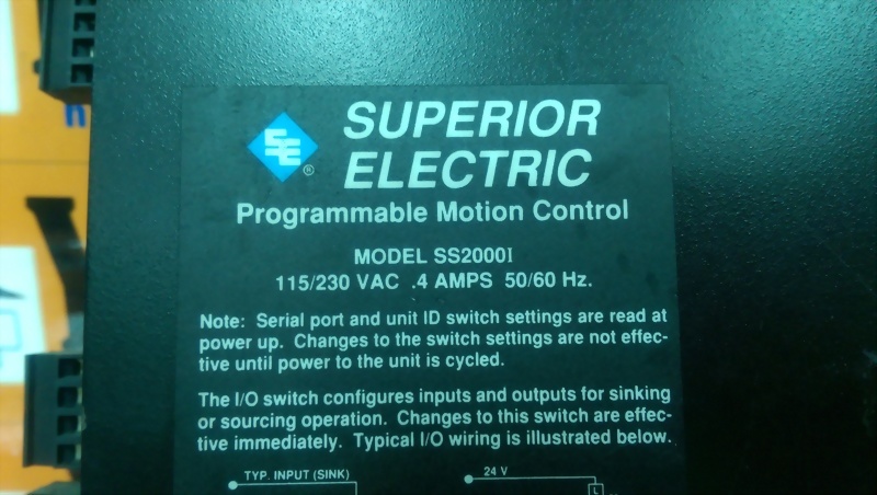 SUPERIOR ELECTRIC SS2000I PROGRAMMABLE MOTION CONTROL