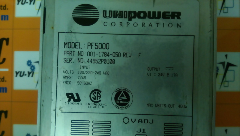 UNIPOWER PF5000 P/N 001-1784-050 REV.F POWER SUPPLY