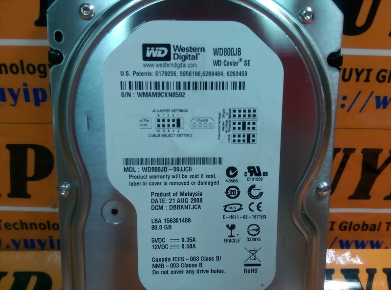 WESTERN DIGITAL WD800JB 80GB HARD DRIVE